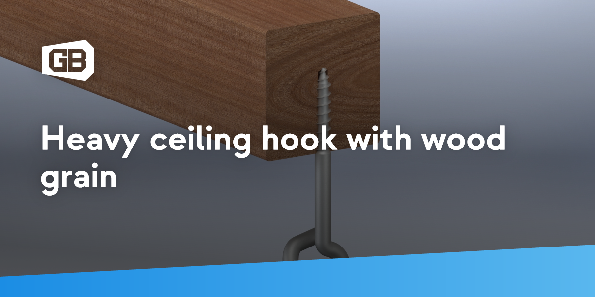 Heavy ceiling hook with wood grain | Gebr. Bodegraven