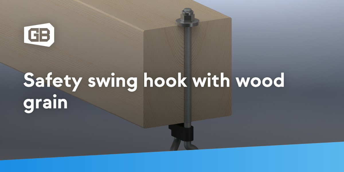 Safety swing hook with wood grain | Gebr. Bodegraven